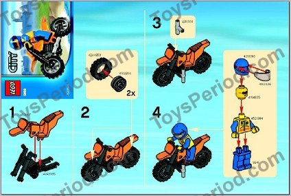 LEGO 5626 Coast Guard Bike Instructions and Parts List