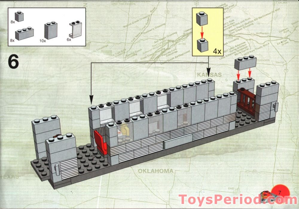 LEGO 10025 Santa Fe Cars - Set I, Mail or Baggage Car Instructions and ...