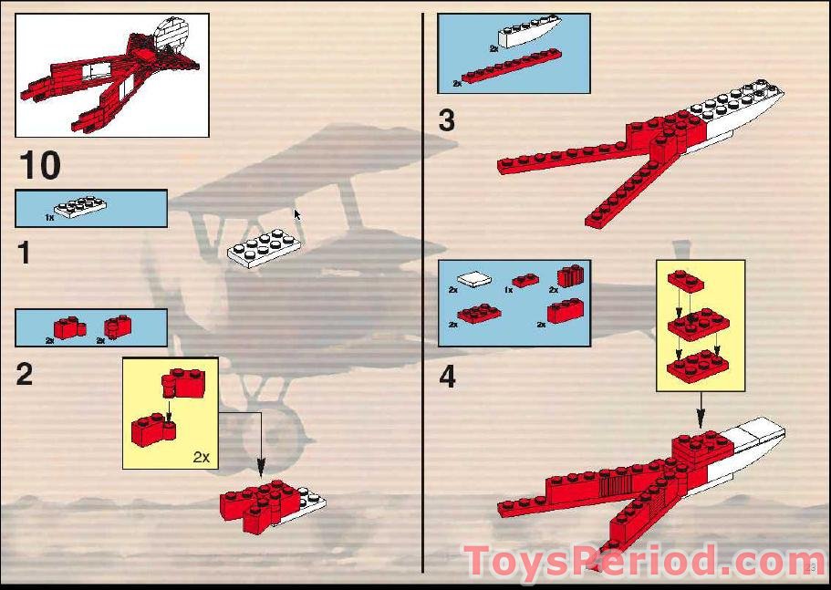 LEGO 10024 Red Baron Instructions and Parts List