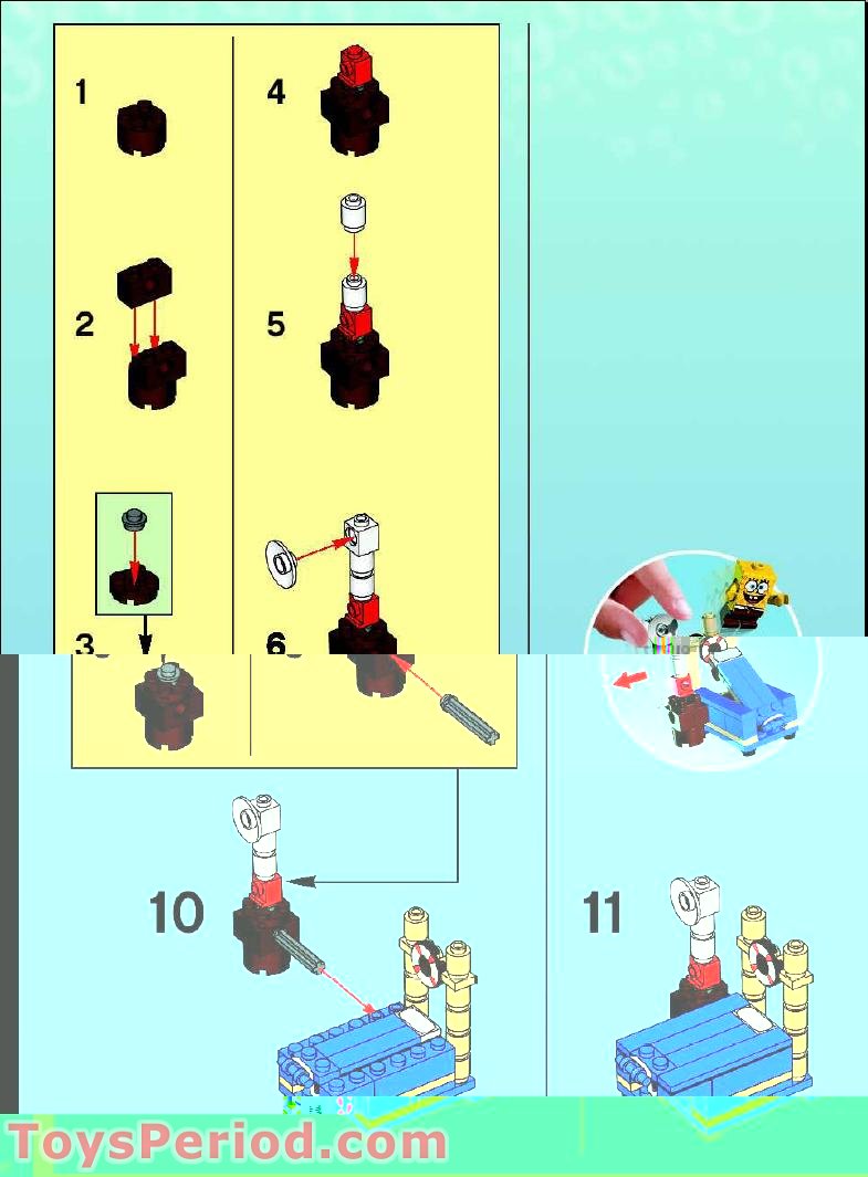 LEGO 3827 Adventures in Bikini Bottom Instructions and Parts List