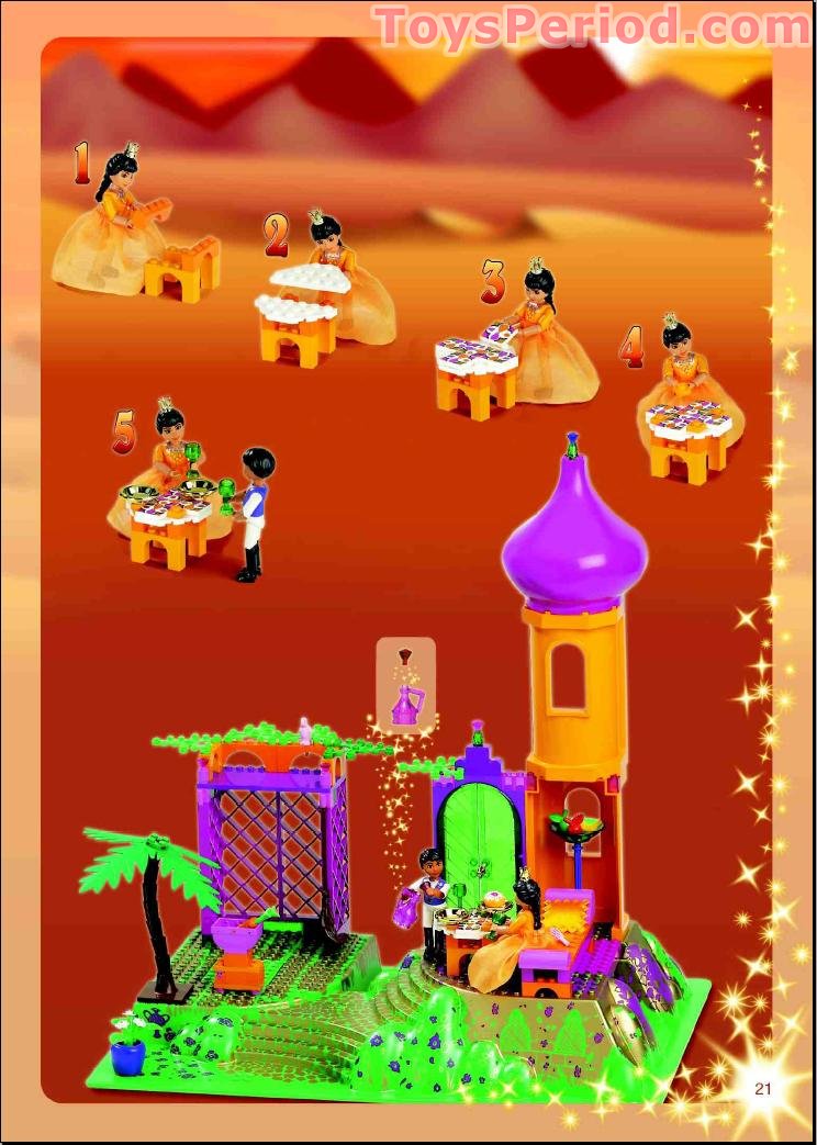 LEGO 5858-1 The Golden Palace, Blue Box Instructions and Parts List