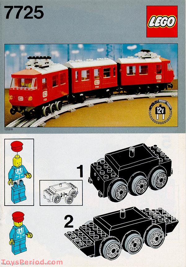 LEGO 7725 Electric Passenger Train Instructions and Parts List