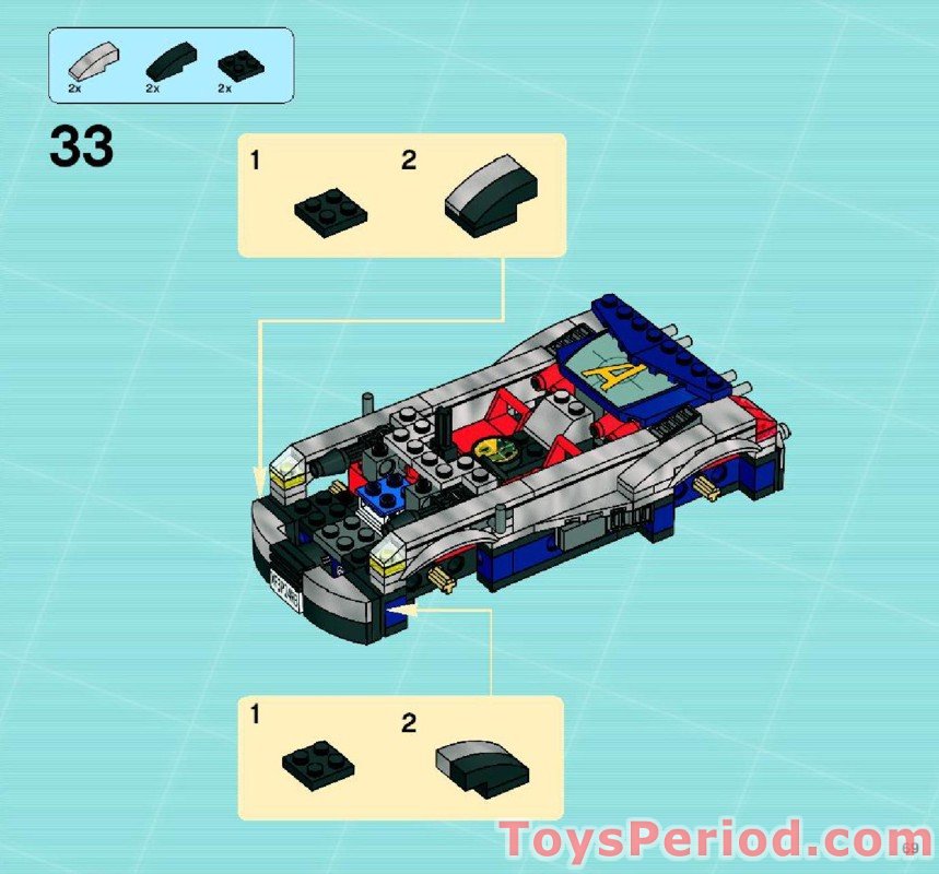 LEGO 8634 Mission 5: Turbocar Chase Instructions and Parts List