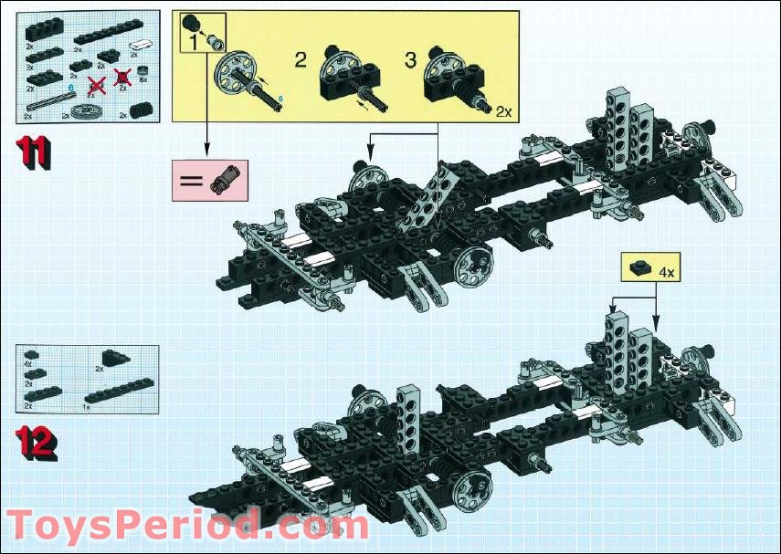 LEGO 8438 Pneumatic Crane Truck Instructions and Parts List