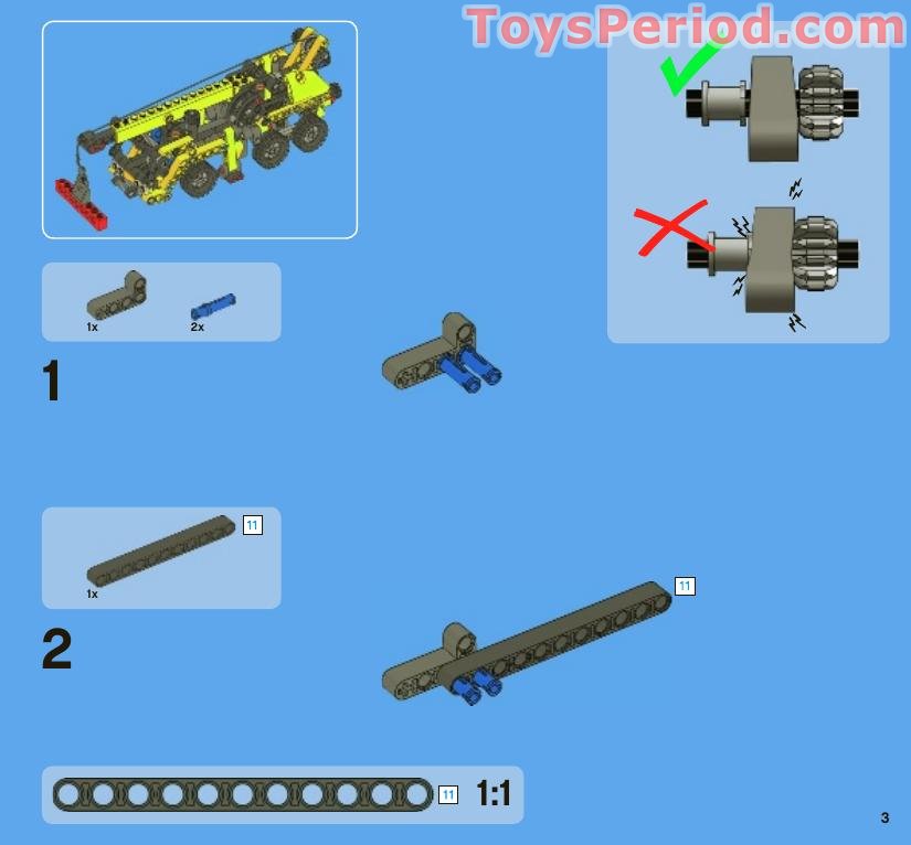 LEGO 8067 Mini Mobile Crane Instructions and Parts List