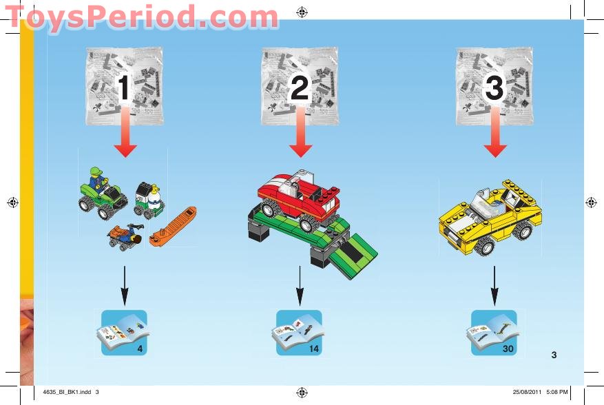 LEGO 4635 Fun with Vehicles Instructions and Parts List
