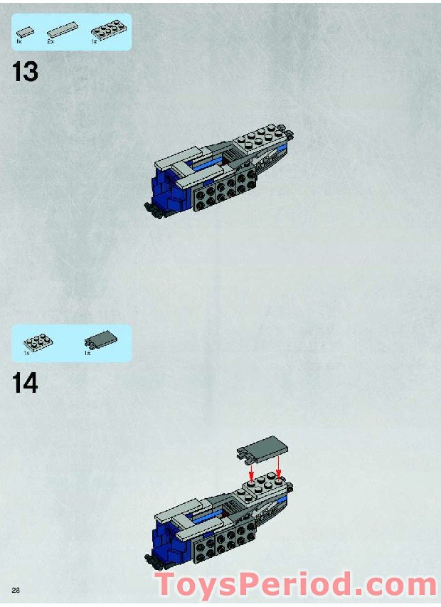 LEGO 7678 Droid Gunship Instructions and Parts List