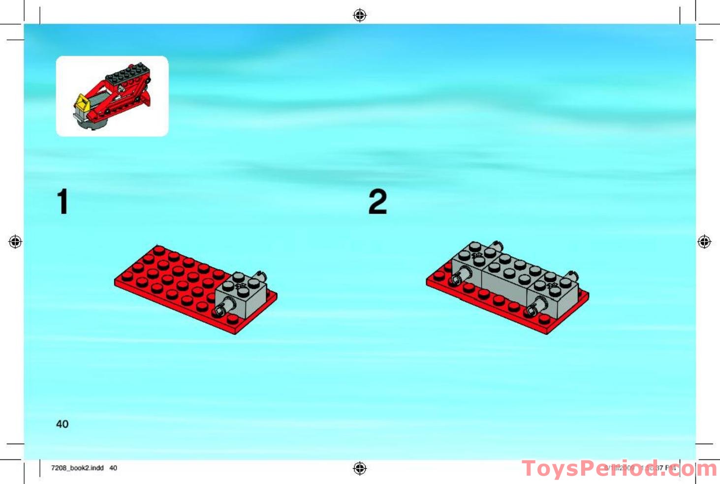 LEGO 7208 Fire Station Instructions and Parts List