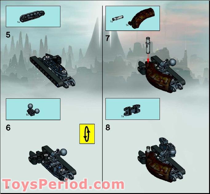 LEGO 8811 Toa Lhikan and Kikanalo Instructions and Parts List