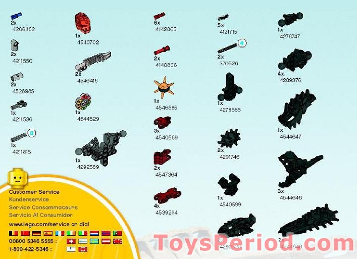LEGO 8984 Stronius Instructions and Parts List