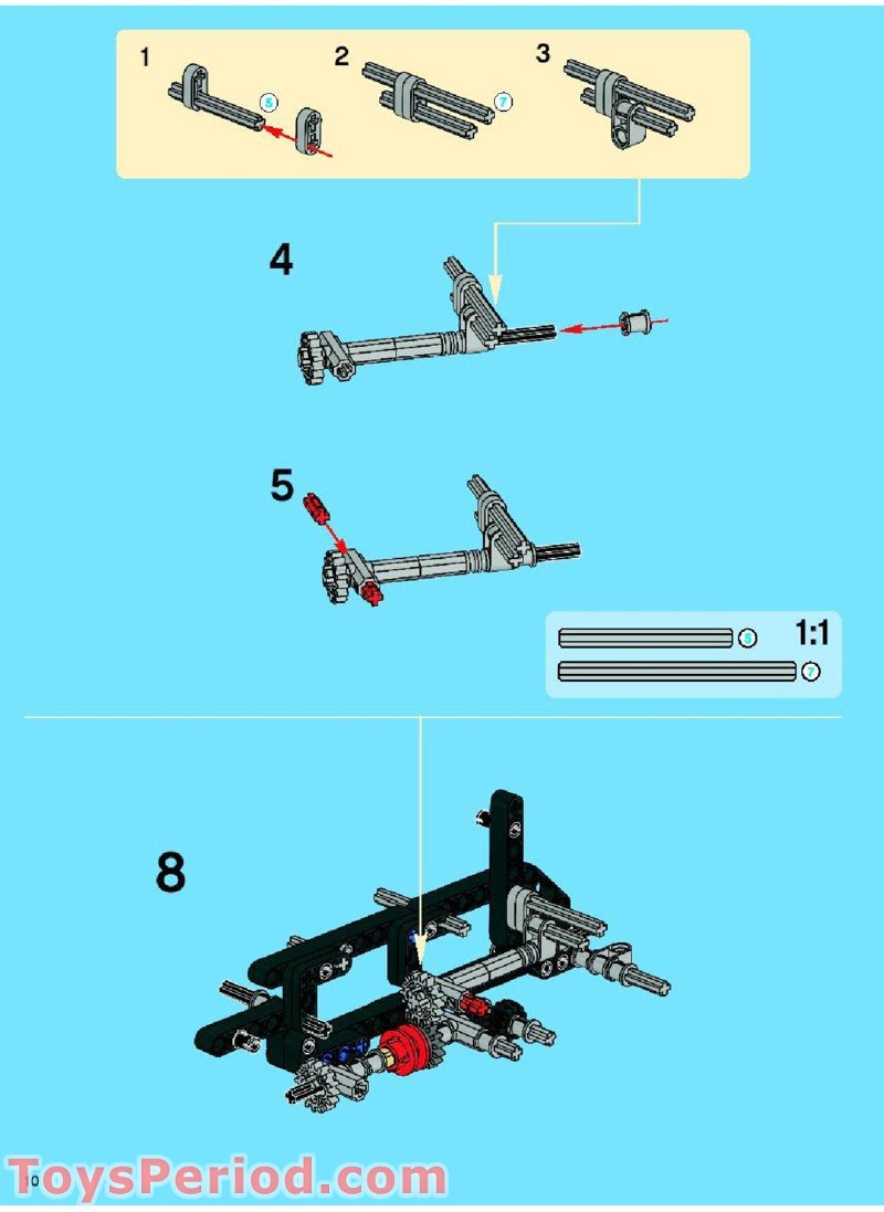 LEGO 8063 Tractor with Trailer Instructions and Parts List