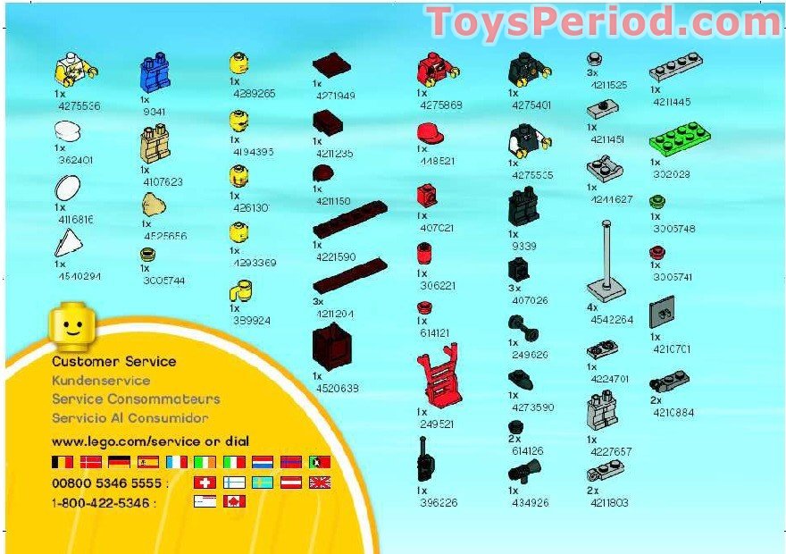 LEGO 8401 City Minifigure Collection Instructions and Parts List