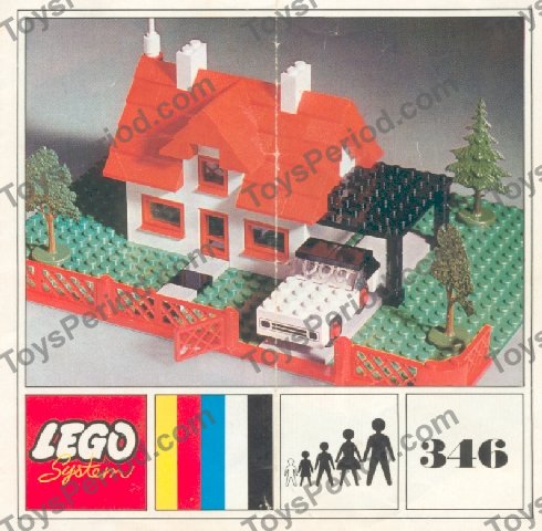 LEGO 346-2 House with Car Instructions and Parts List