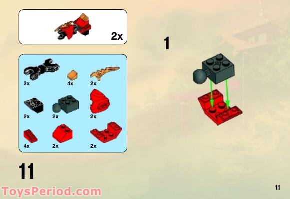 LEGO 70500 Kai's Fire Mech Instructions and Parts List