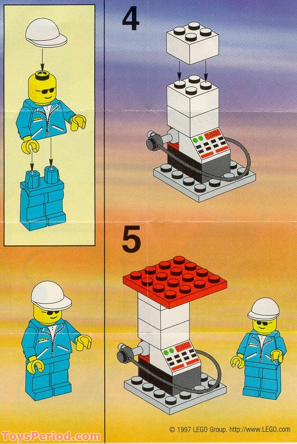 LEGO 2887 Gas Station Attendant and Pump Instructions and Parts List