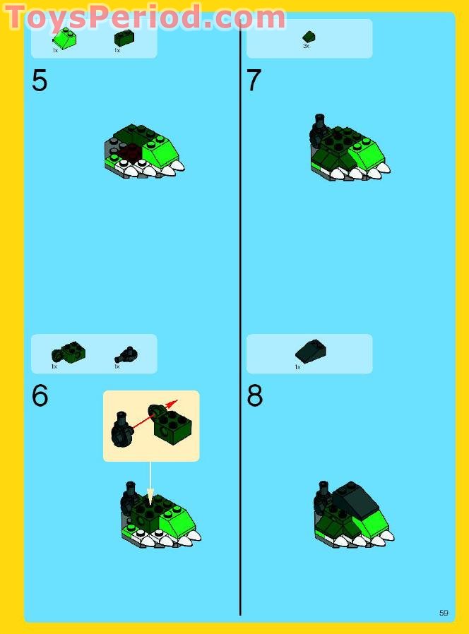LEGO 4998 Stegosaurus Instructions and Parts List