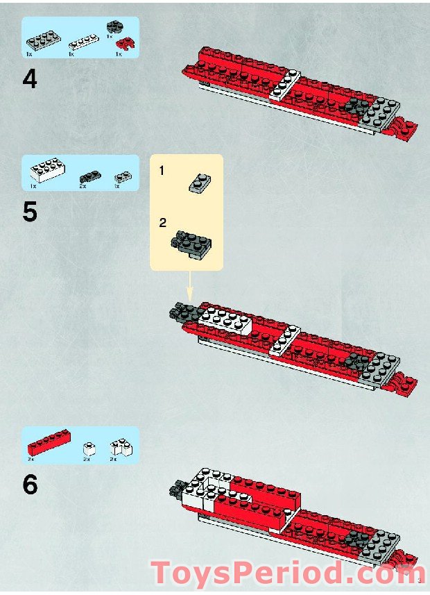 LEGO 7676 Republic Attack Gunship Instructions and Parts List