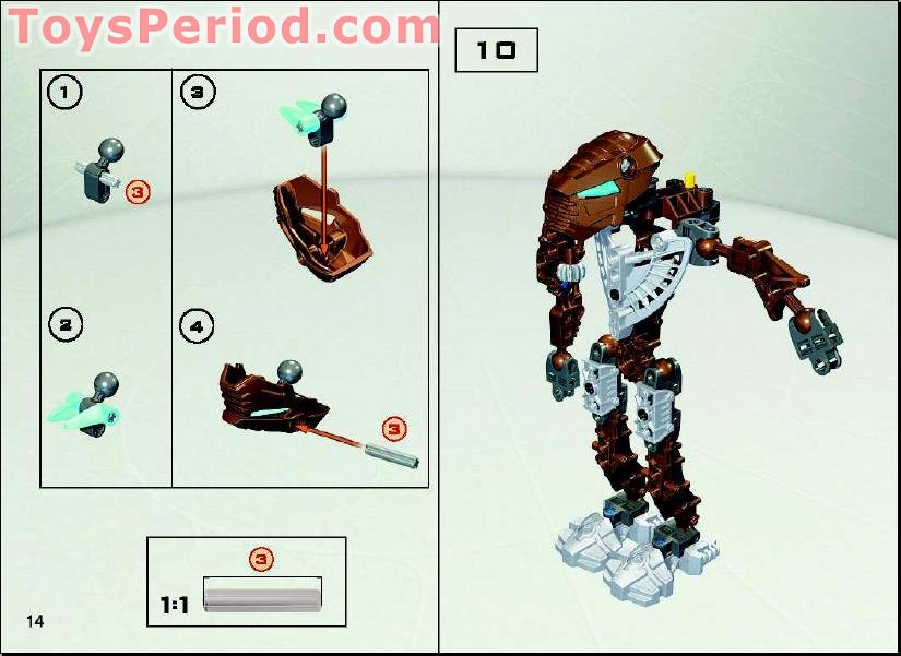 LEGO 8739 Toa Hordika Onewa Instructions and Parts List