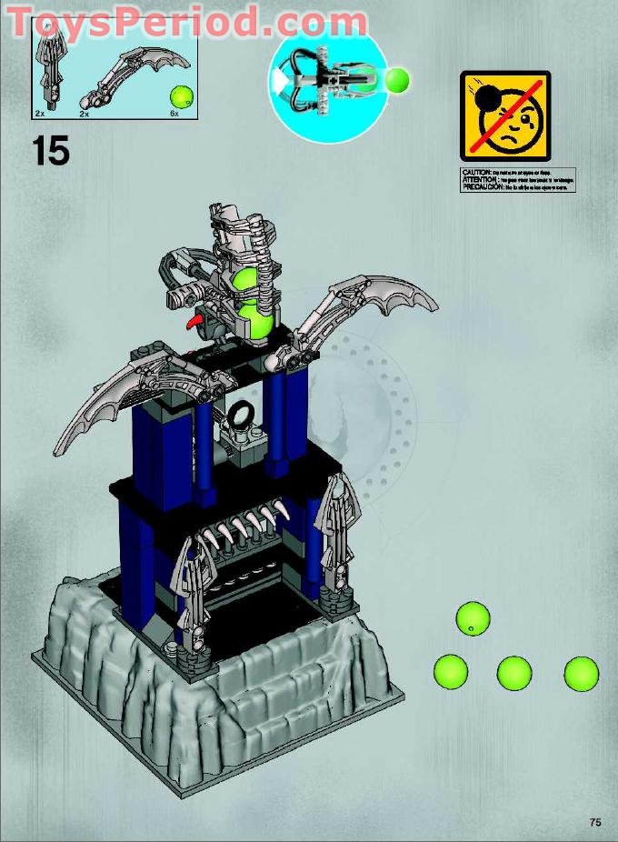 LEGO 8894 Piraka Stronghold Instructions and Parts List