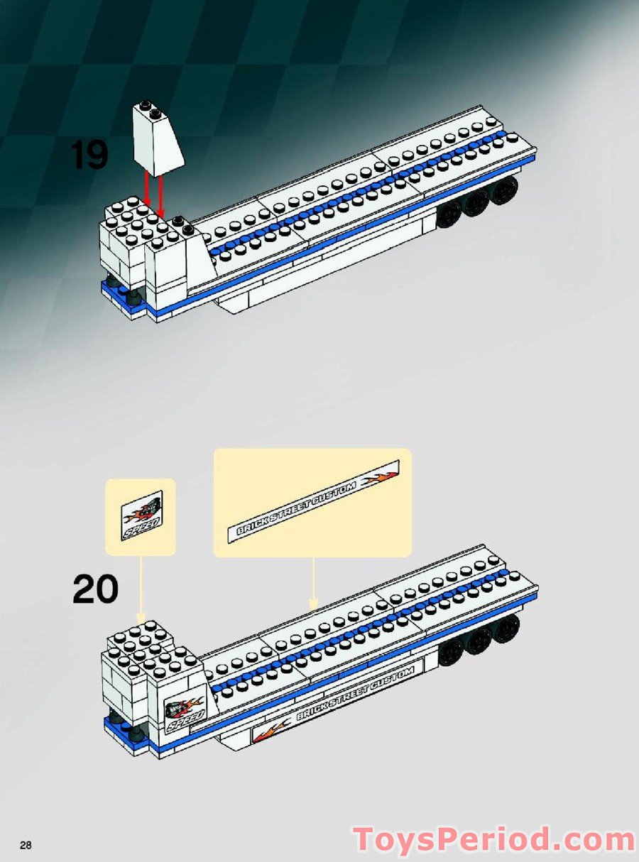 LEGO 8154 Brick Street Customs Instructions and Parts List
