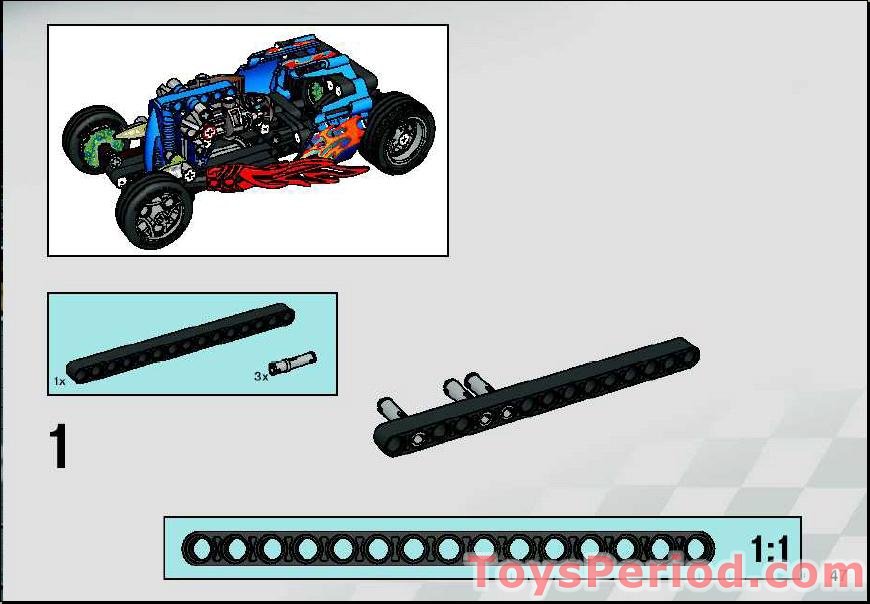 LEGO 8645 Muscle Slammer Bike Instructions and Parts List