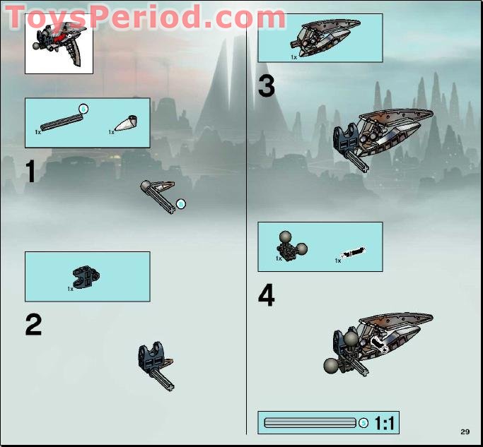 LEGO 8811 Toa Lhikan and Kikanalo Instructions and Parts List