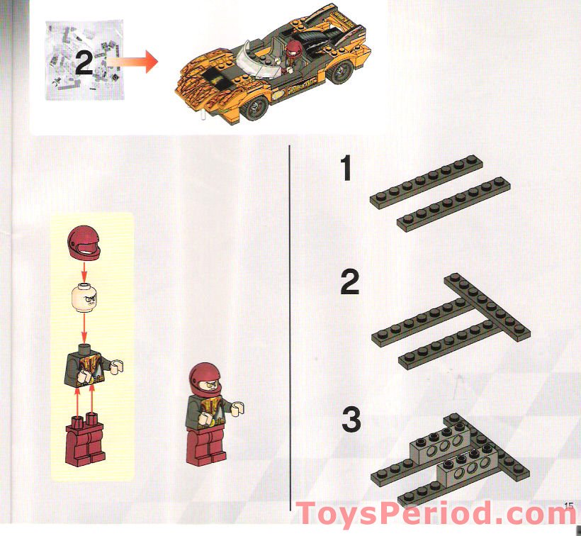 LEGO 8158 Speed Racer and Snake Oiler Instructions and Parts List