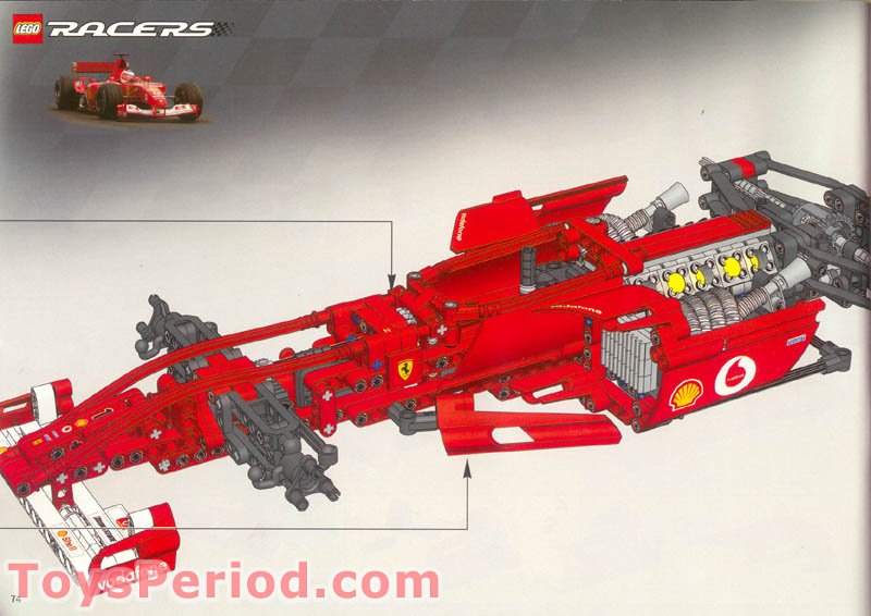 LEGO 8386 Ferrari F1 Racer 1:10 Instructions and Parts List