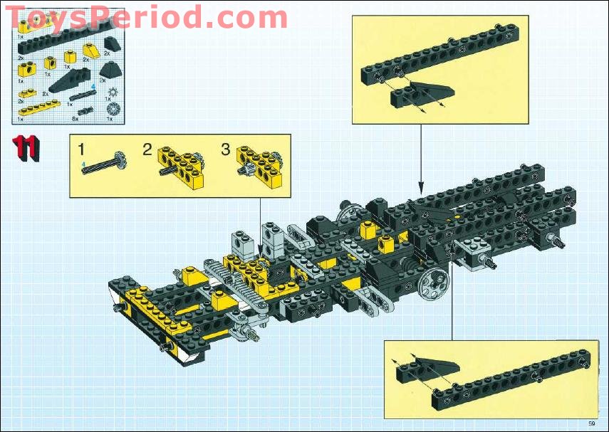 LEGO 8438 Pneumatic Crane Truck Instructions and Parts List