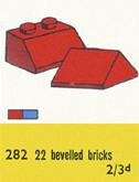 LEGO 282-2 2x2 Sloping Roof Bricks, Blue Set Parts List