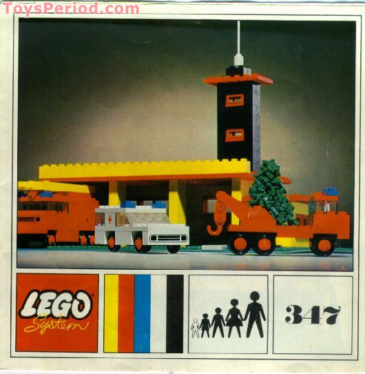 LEGO 347-1 Fire Station with Fire Engine, Ambulance and Tow Truck ...