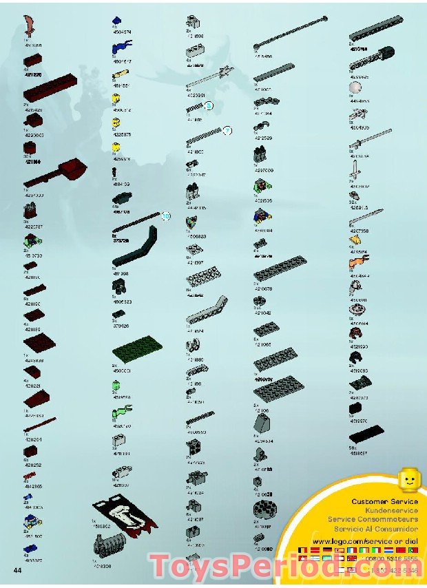 LEGO 7041 Troll Battle Wheel Instructions and Parts List