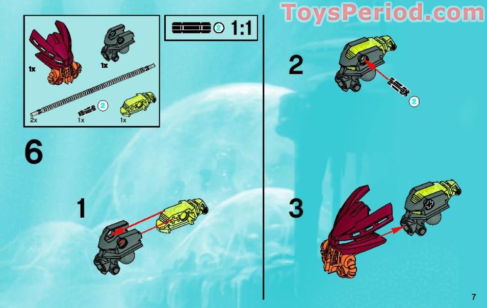 LEGO 8911 Toa Mahri Jaller Instructions and Parts List