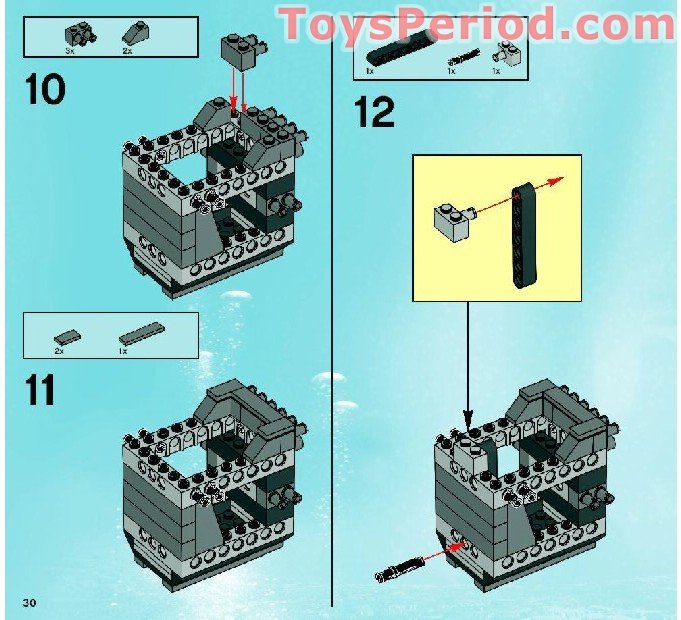 LEGO 8926 Toa Undersea Attack Instructions and Parts List