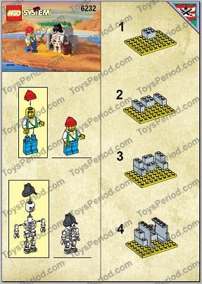 LEGO 6232 Skeleton Crew Instructions and Parts List