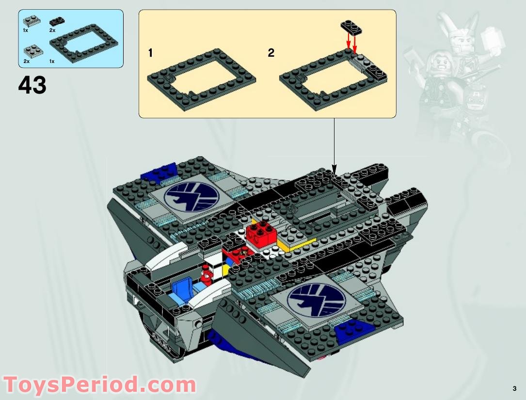 LEGO 6869 Quinjet Aerial Battle Instructions and Parts List