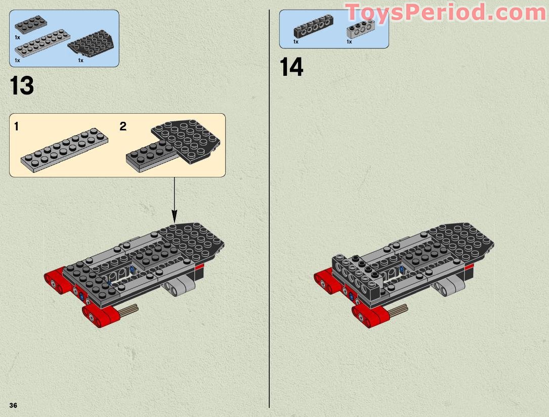 LEGO 75018 Jek-14's Stealth Starfighter Instructions and Parts List