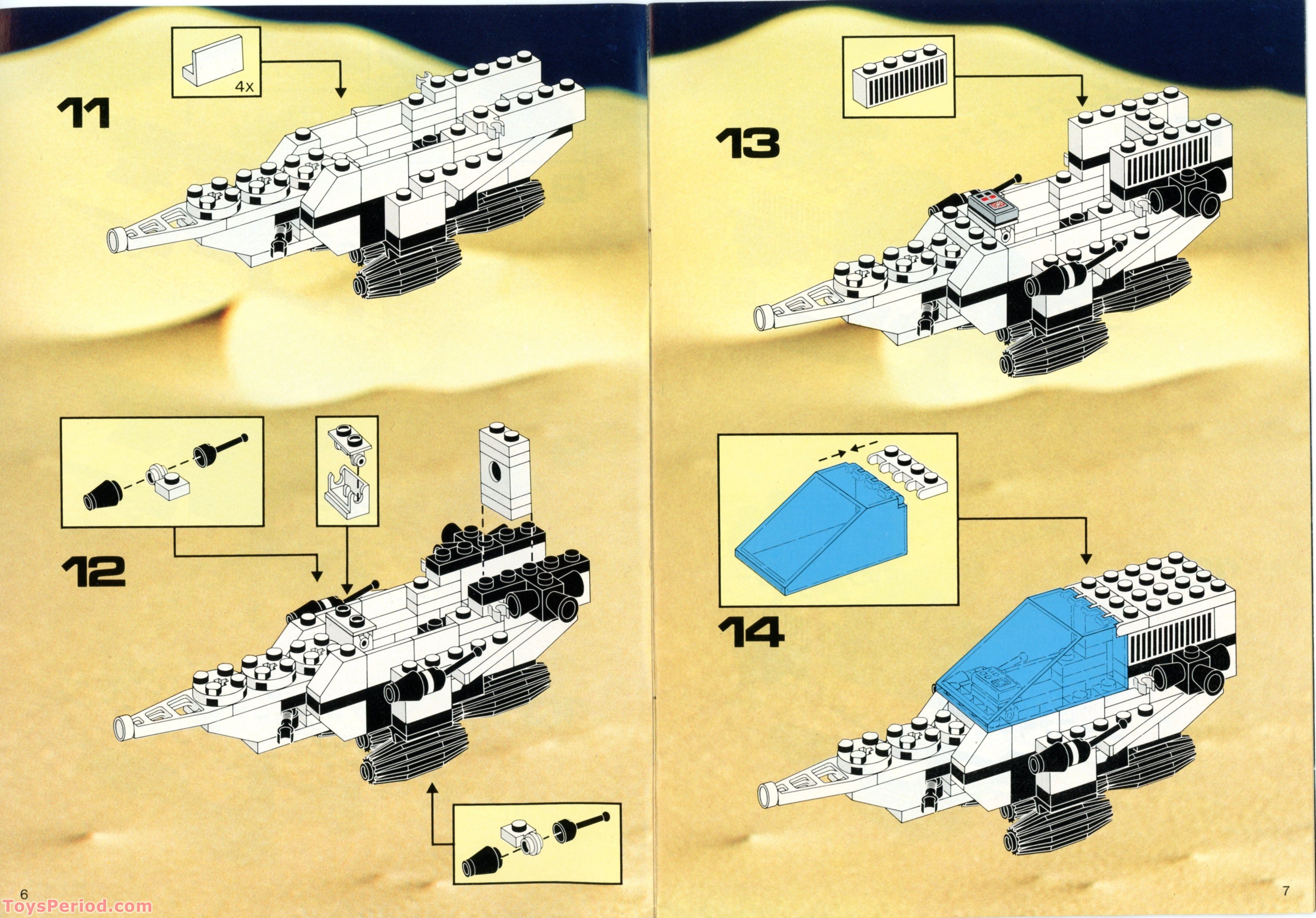LEGO 6780 Light and Sound XT Starship Instructions and Parts List