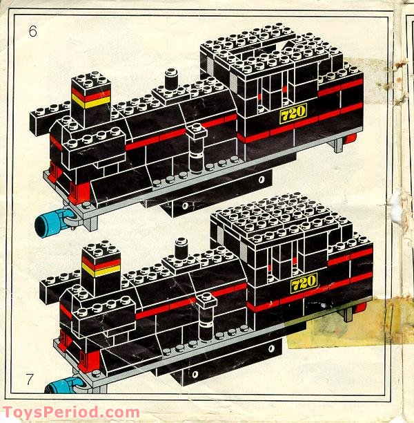 LEGO 720-2 Train with 12 Volt Electric Motor Instructions and Parts List