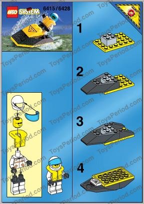 LEGO 6415 Res-Q Jet Ski Instructions and Parts List