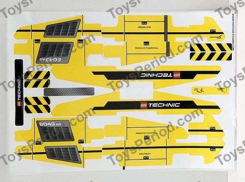LEGO Sets with Part 8043stk01 Sticker Sheet for Set 8043 - (88671 / ...