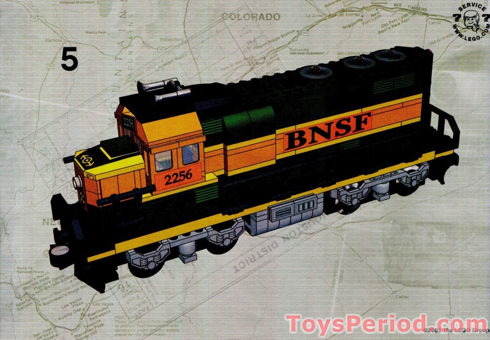 LEGO 10133 Burlington Northern Santa Fe BNSF GP-38 Locomotive ...