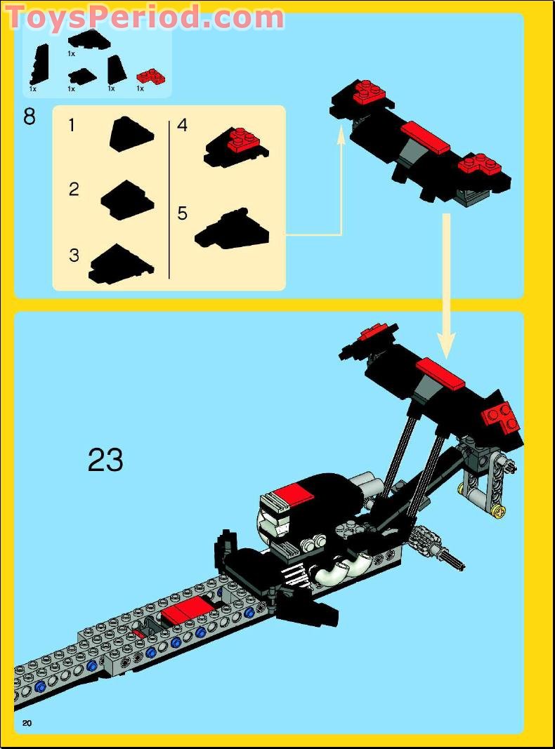 LEGO 4896 Roaring Roadster Instructions and Parts List
