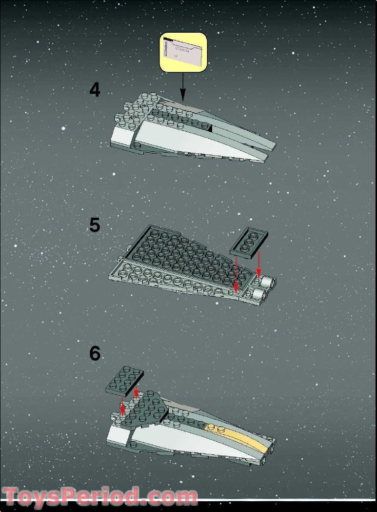 LEGO 6208 B-Wing Fighter Instructions and Parts List