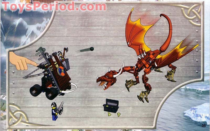 LEGO 7017 Viking Catapult Versus Nidhogg Dragon Instructions and Parts List
