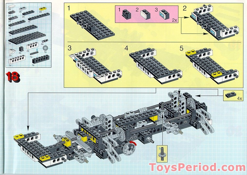 LEGO 8460 Pneumatic Crane Truck Instructions and Parts List