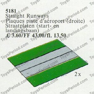LEGO 5181 Airport Runway Straight Plates Set Parts List