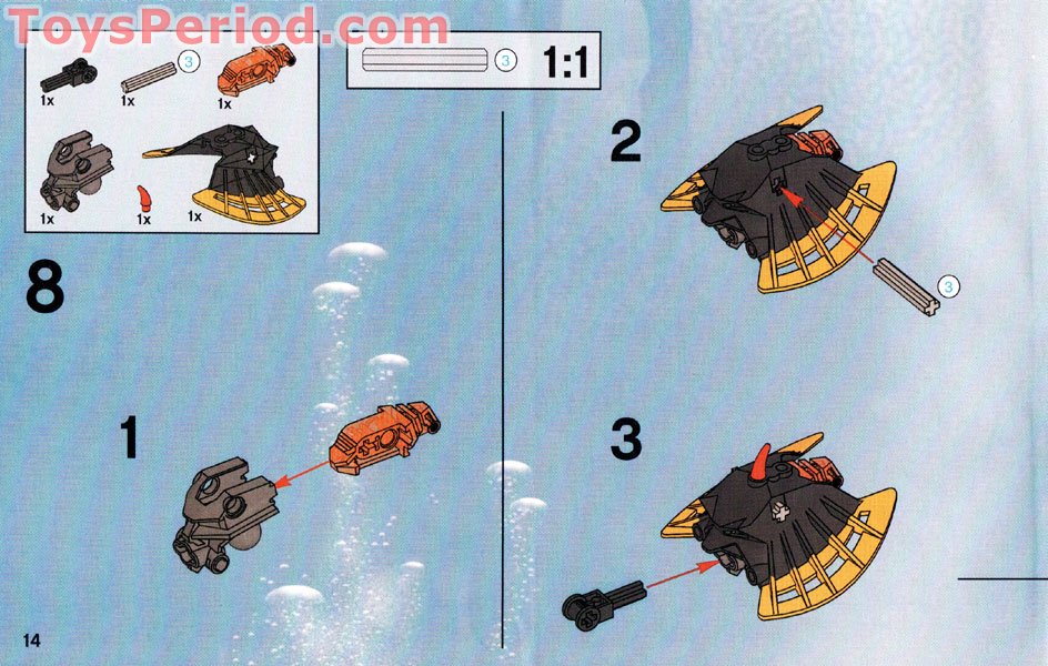 LEGO 8912 Toa Mahri Hewkii Instructions and Parts List