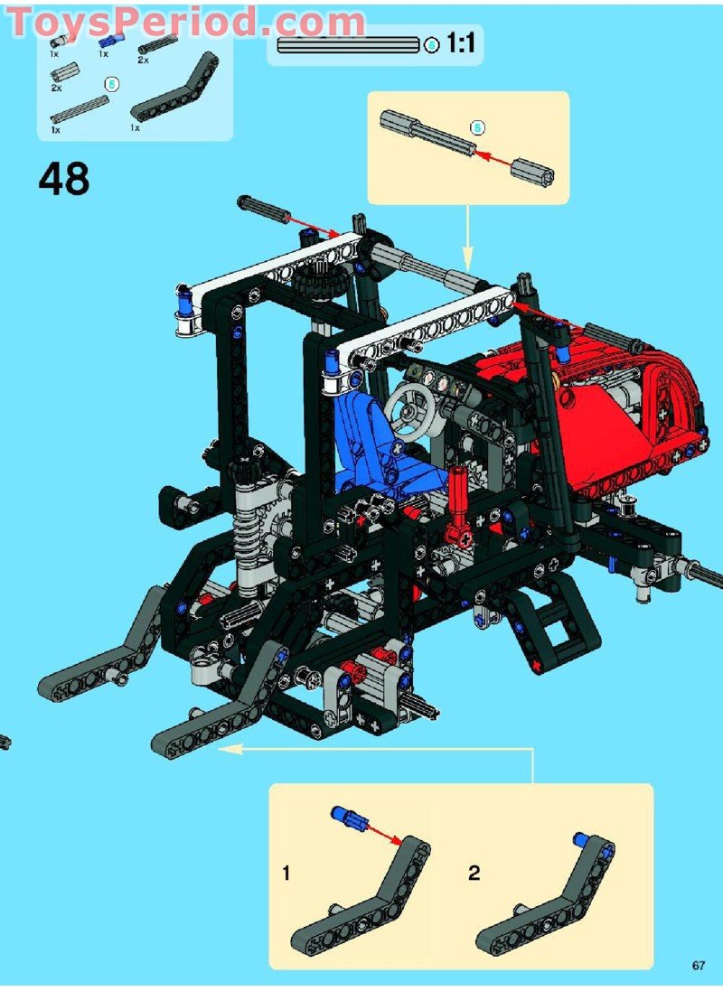LEGO 8063 Tractor with Trailer Instructions and Parts List