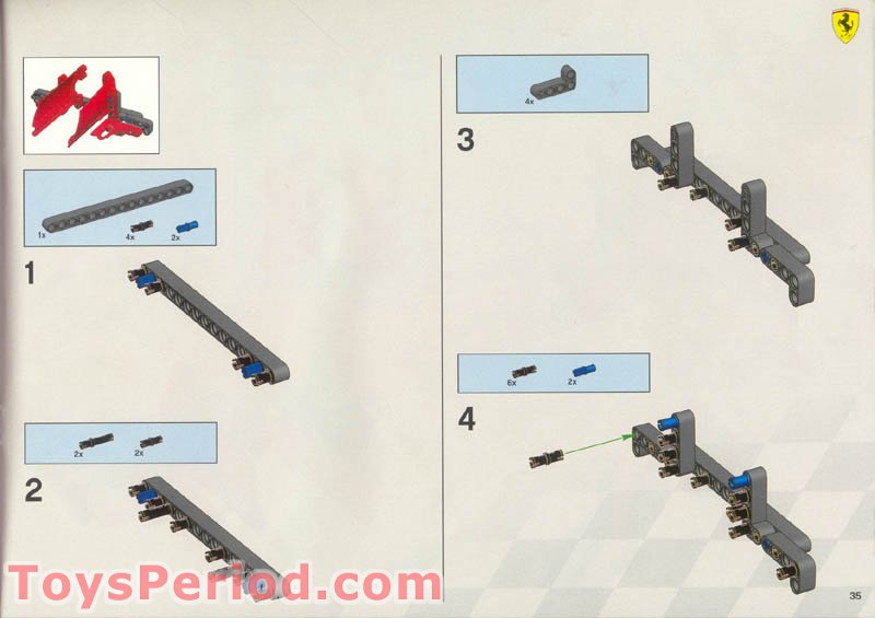 LEGO 8386 Ferrari F1 Racer 1:10 Instructions and Parts List
